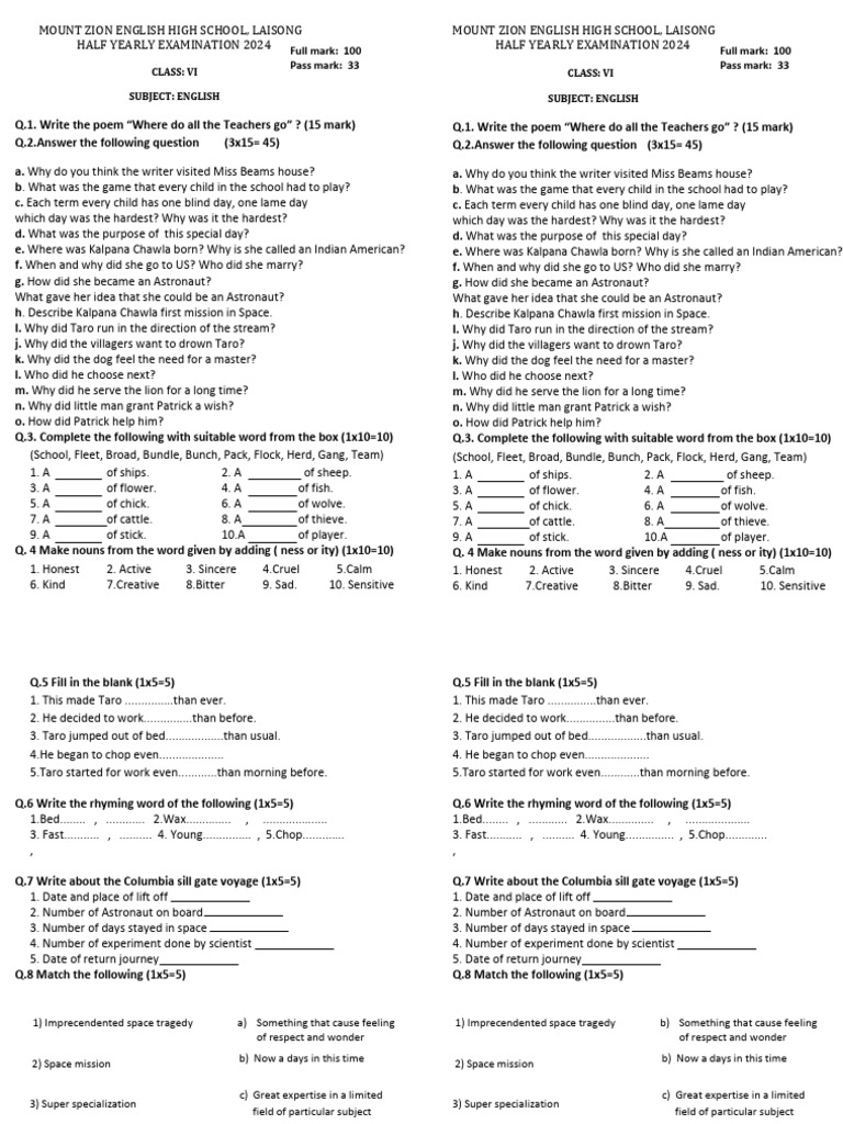 Class 6 MT (1) DG | PDF
