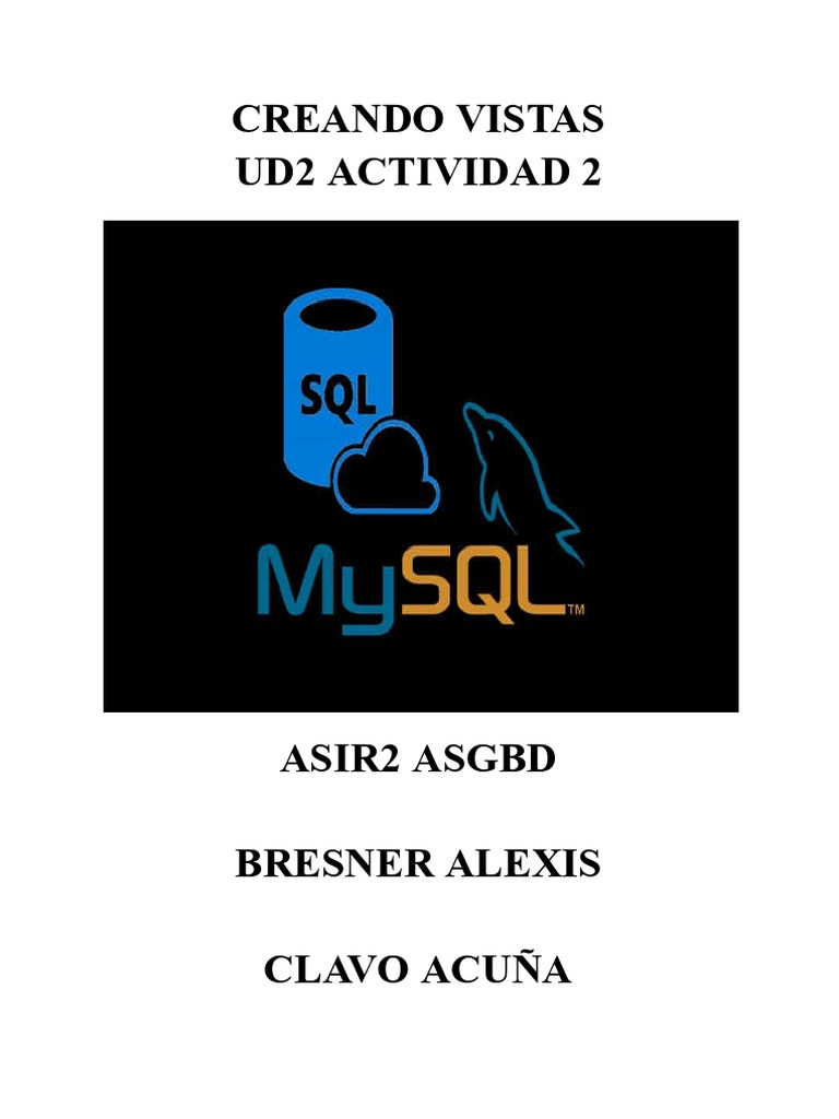 Creación de Vistas en MySQL | PDF | Mi sql | Informática