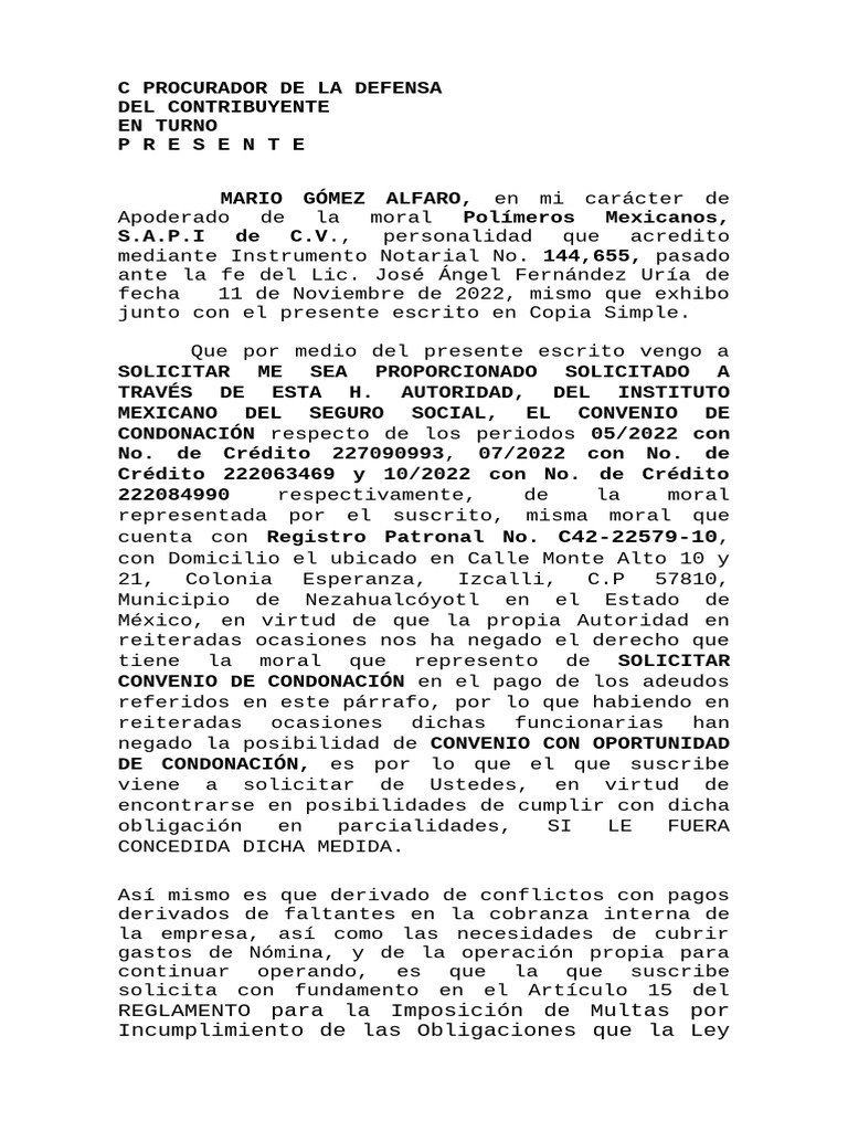 Solicitud de Prórroga PRODECON | PDF | Moralidad | México