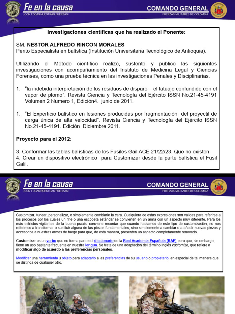Presentación Proyecto Dispositivo Electrónico Galil | PDF | Armas de fuego | Rifle