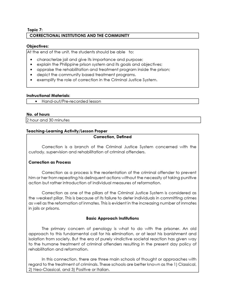 3.2 Correctional Institutions and The Community 1 | PDF | Pardon | Prison