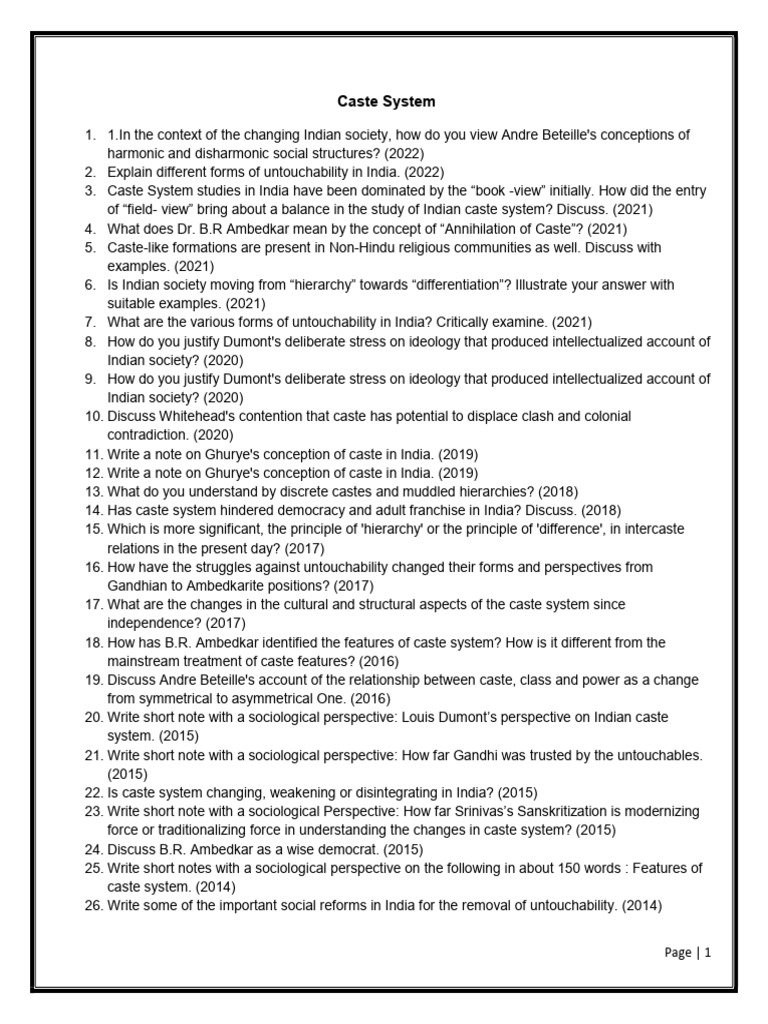 Caste System | PDF | Caste | Dalit