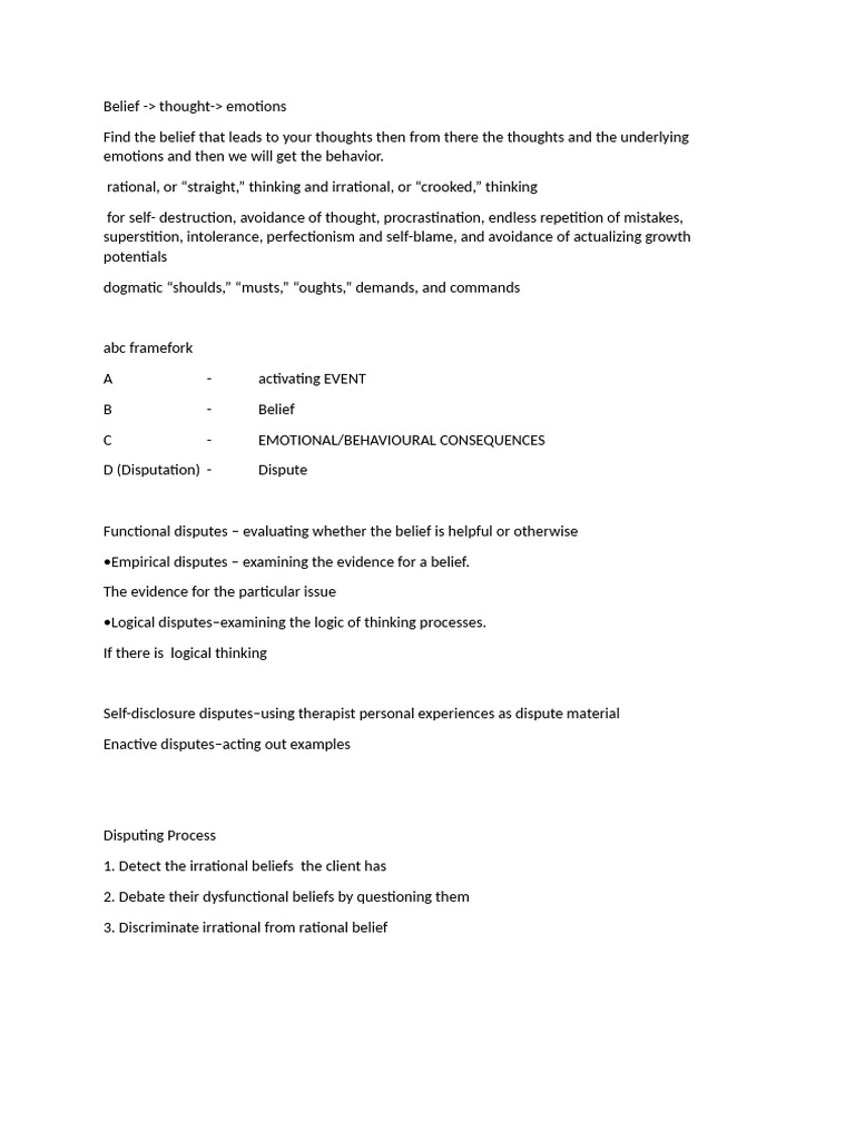 REBT | PDF | Rational Emotive Behavior Therapy | Psychology