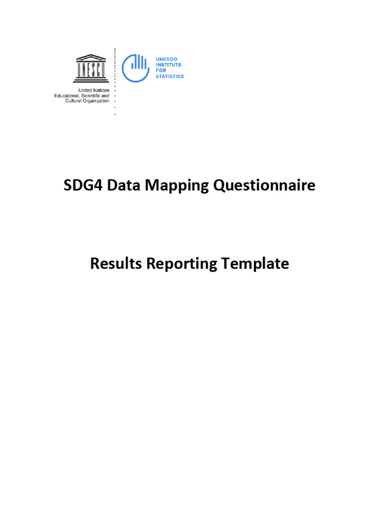 SDG4 Data Availability Mapping Report | PDF | Census