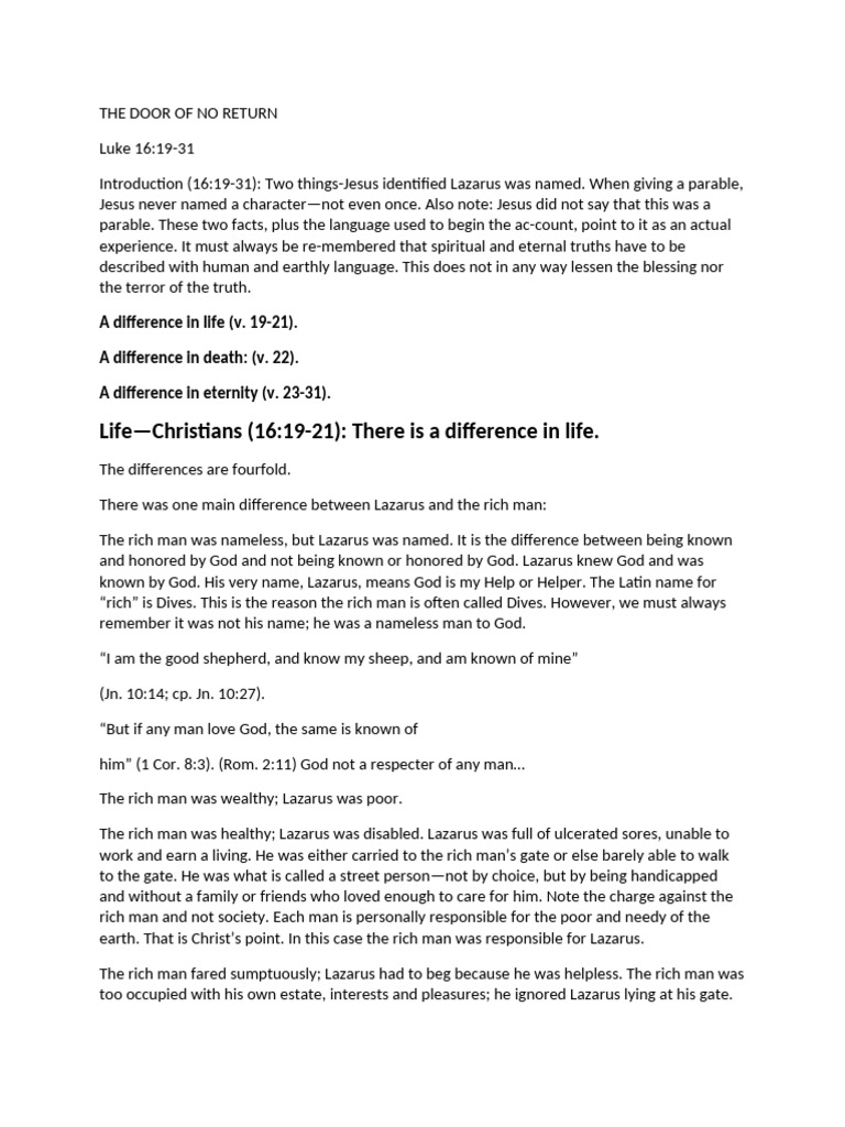 The Door of No Return #2 | PDF | Eternal Life (Christianity) | Hell