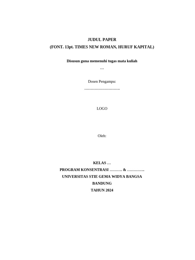 TEMPLATE PENULISAN PAPER Nisa | PDF
