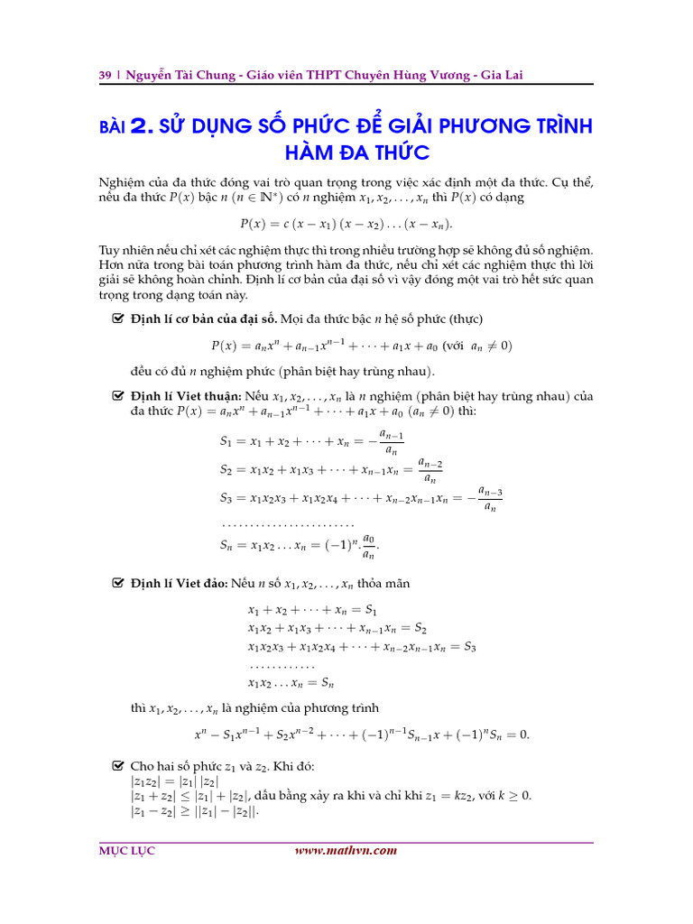 So Phuc Ung Dung Giai Phuong Trinh Ham NTC | PDF