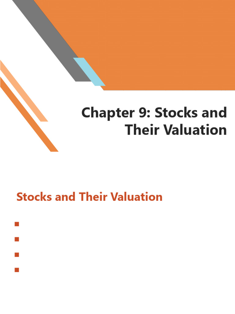 KT116H - Chapter 9 - Stocks and Their Valuation | PDF | Stocks | Free Cash Flow