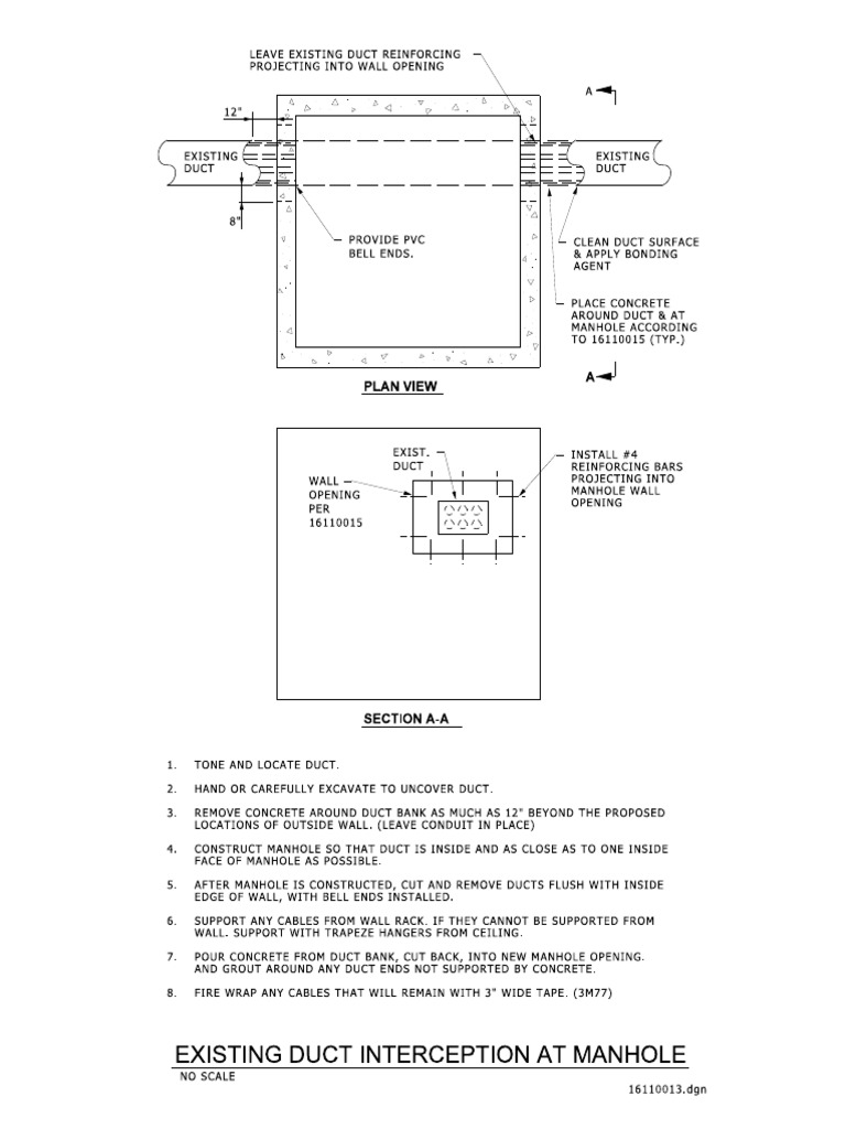 Existing Duct Interception at Manhole | PDF