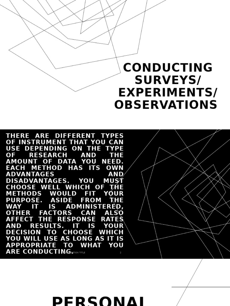 Conducting Surveys Pdf Survey Methodology Experiment