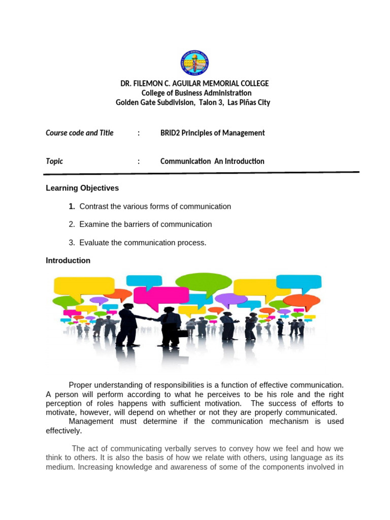 Communication An Introduction | PDF | Communication | Nonverbal ...