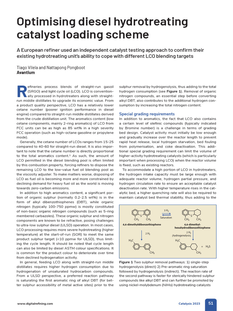 Optimising Diesel Hydrotreating Catalyst Loading Scheme | PDF | Diesel ...