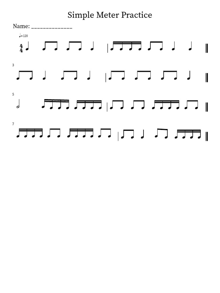 Simple Meter Practice | PDF