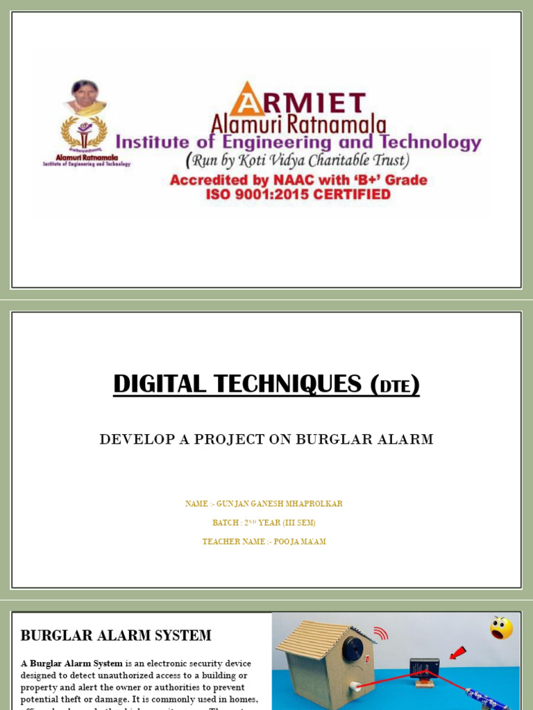 Digital Tech. Dte - Gunjan | PDF | Security Alarm | Computer Engineering
