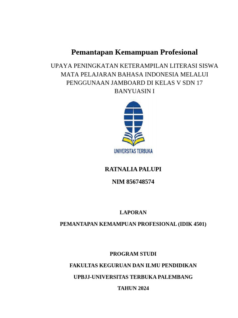 Format Halaman Judul Laporan PKP | PDF