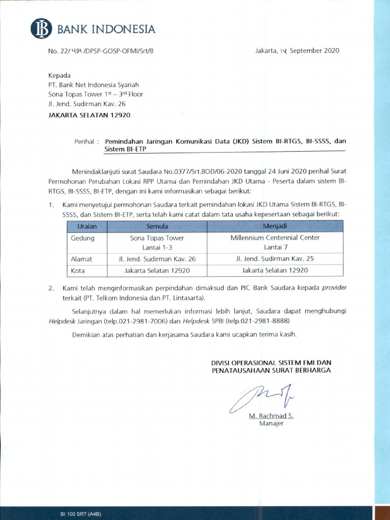 Izin Bi RTGS, S4, Etp | PDF