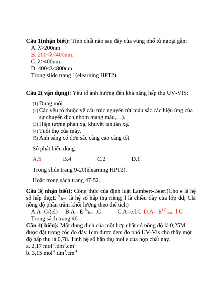 Trắc Nhiệm HPT | PDF
