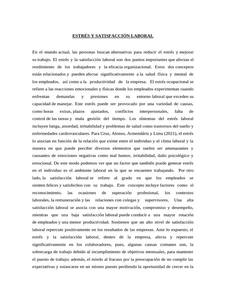 Proyecto de Investigación Viviana y Maria | PDF | Estrés (biología ...