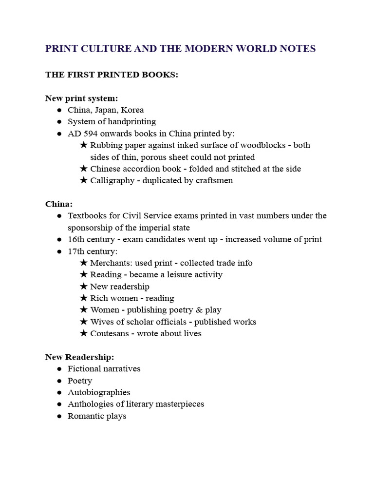 Evolution of Global Print Culture | PDF | Books | Printing