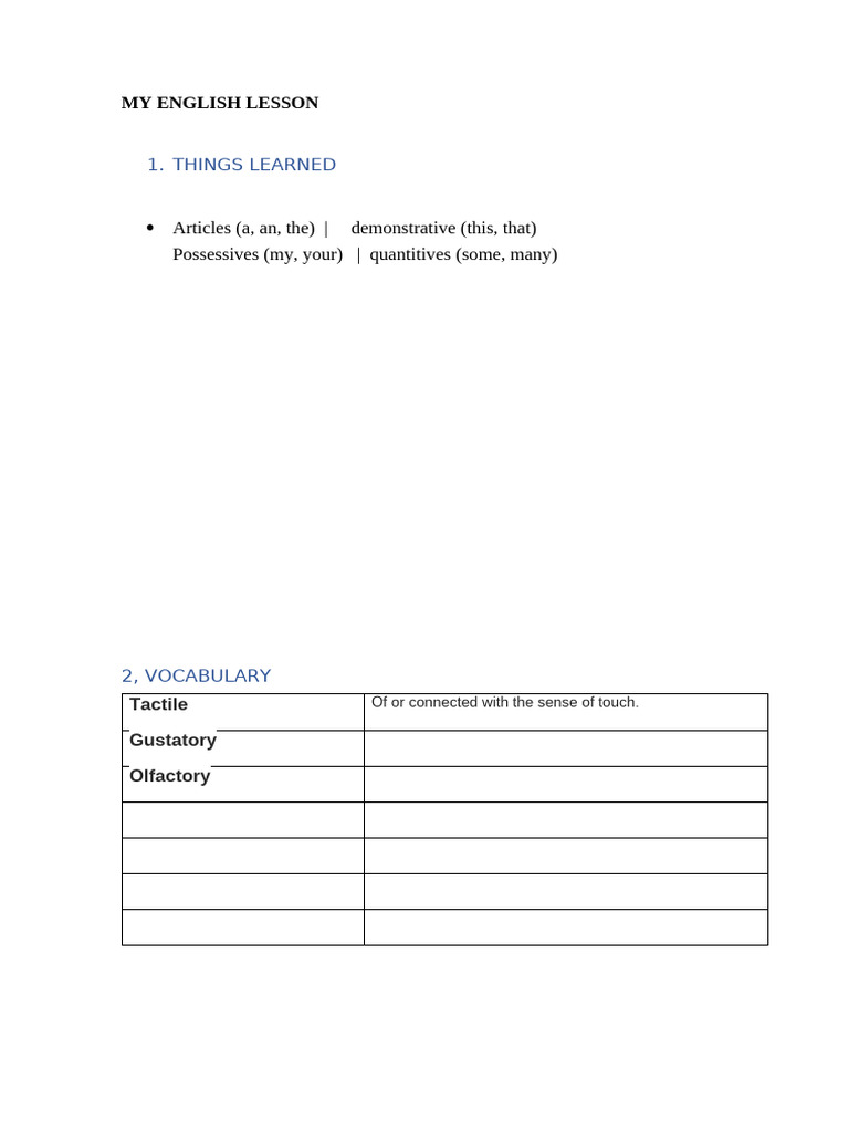 My English Lesson | PDF