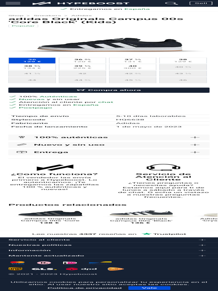 Adidas Originals Campus 00s 'Core Black' (Kids) - HQ6638 | PDF