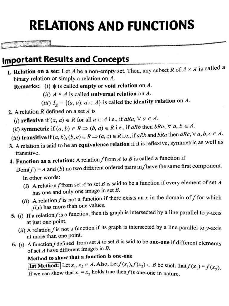 Relations and Functions Part 1 | PDF