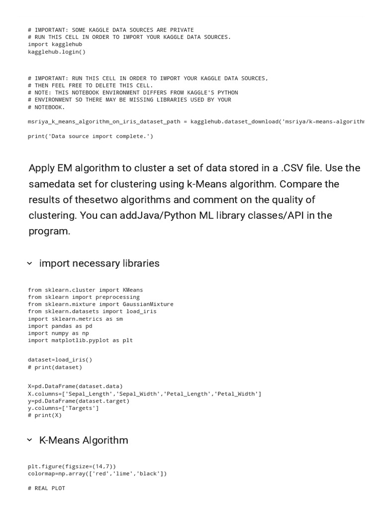 K-Means Algorithm - Colab | PDF