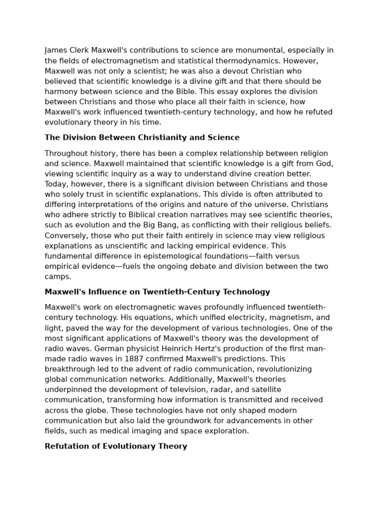 The Division Between Christianity and Science | PDF | Science | James ...
