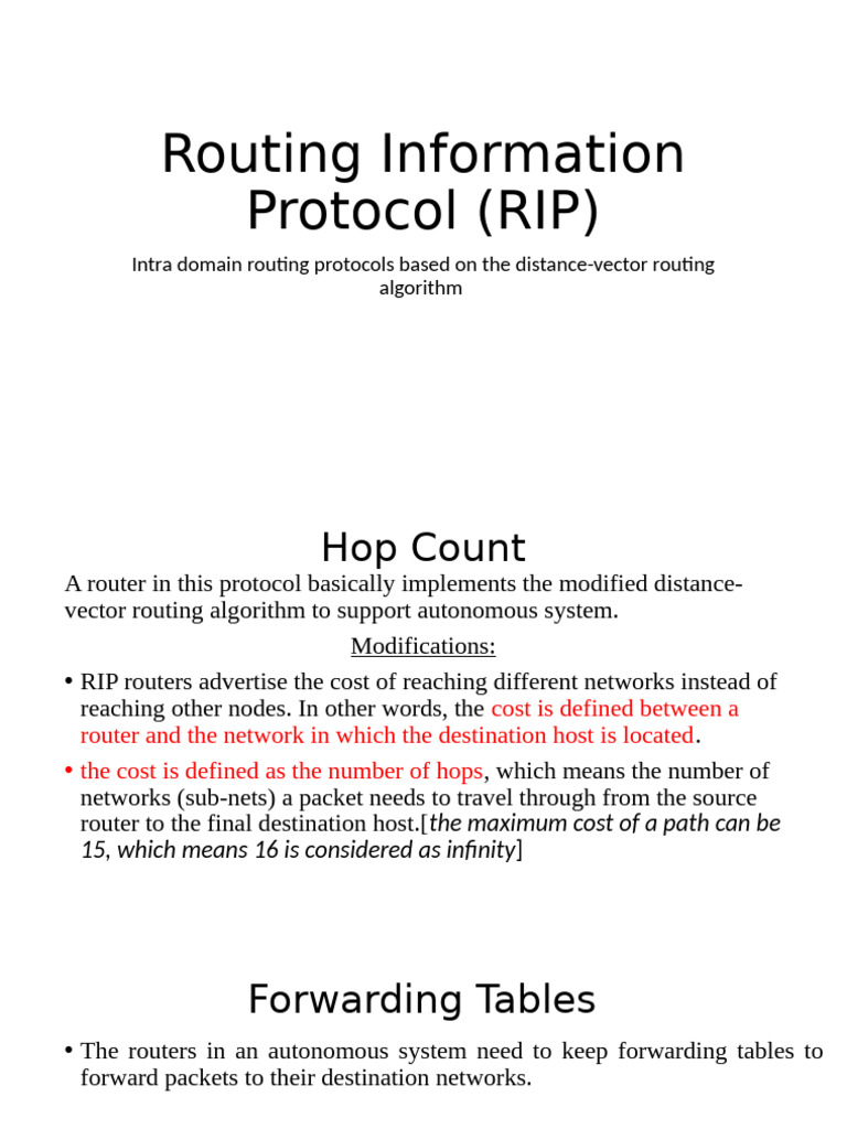 Routing Information Protocol (RIP) | PDF | Routing | Internet Protocols