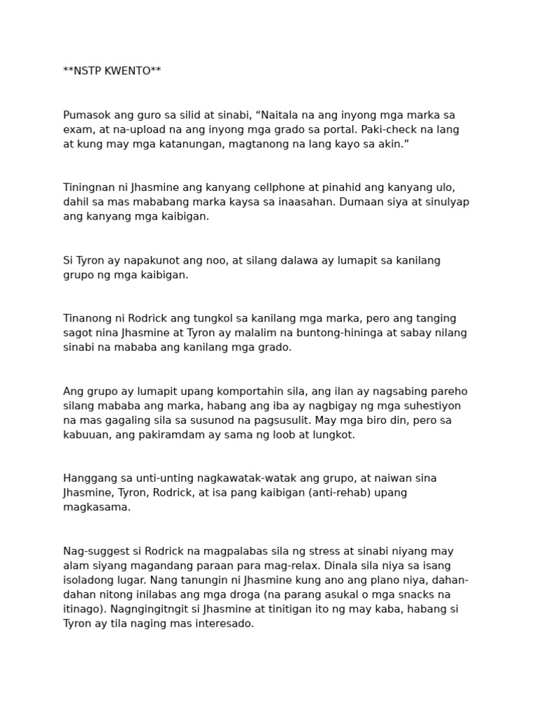NSTP Story in Tagalog | PDF