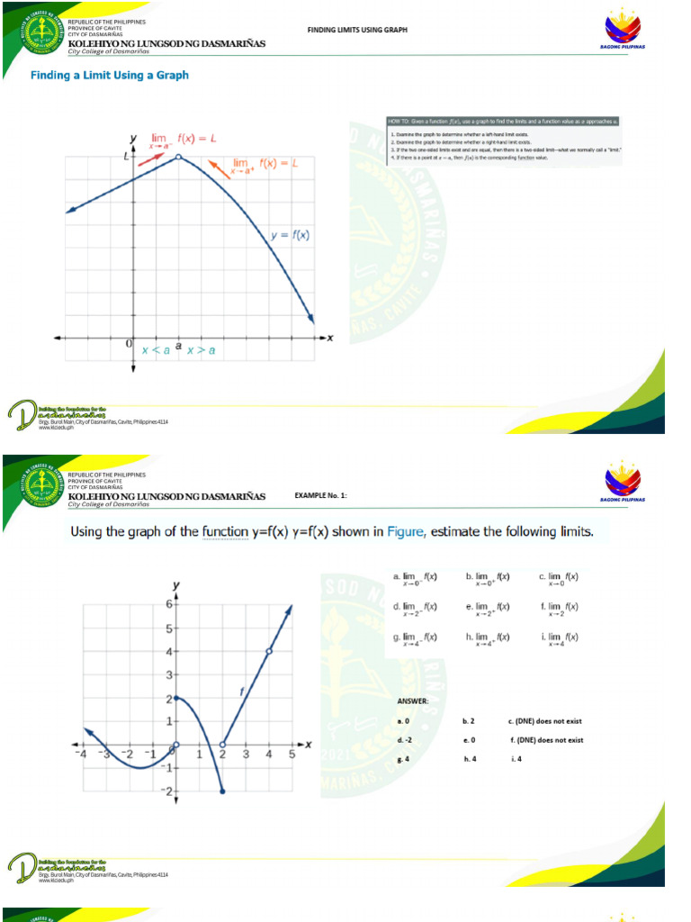 Lecture Finding Limits Using Graph | PDF