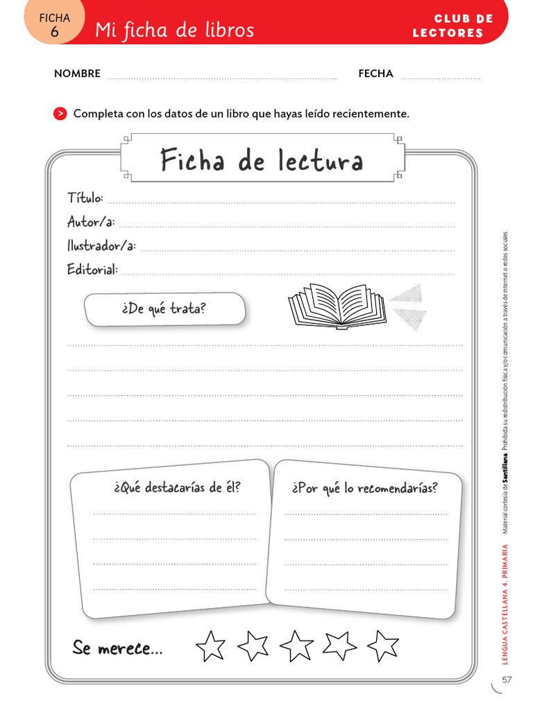 Plan Lector Ficha 4º | PDF