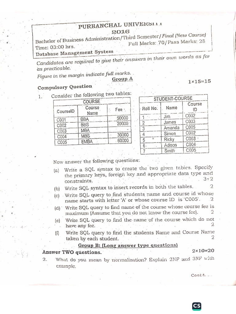 Share DBMS 2016 Solution | PDF
