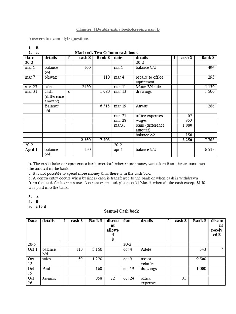 Chapter 4 Double Entry Book | PDF | Debits And Credits | Business