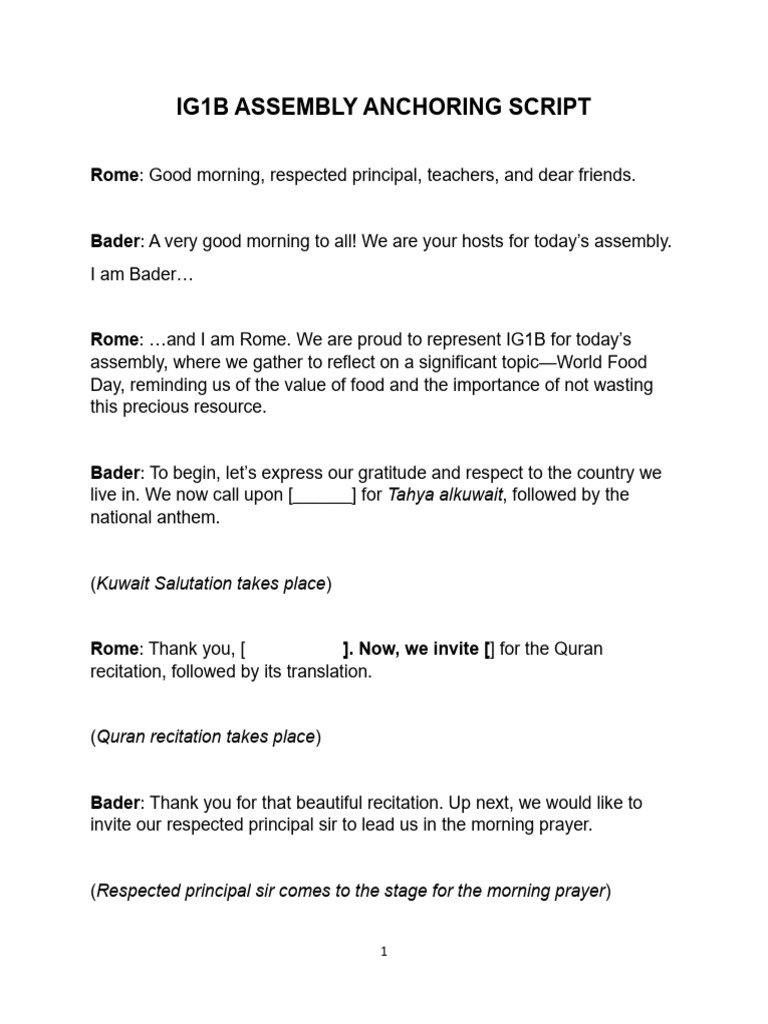 Ig1b Assembly Anchoring Script | PDF