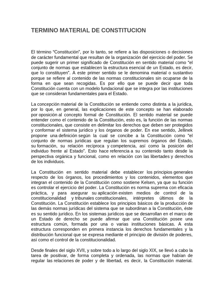 Constitución Material: Fundamentos y Normas | PDF | Constitución ...