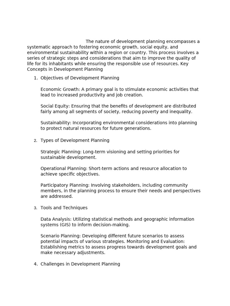 The Nature of Development Planning | PDF | Sustainability | Sustainable ...