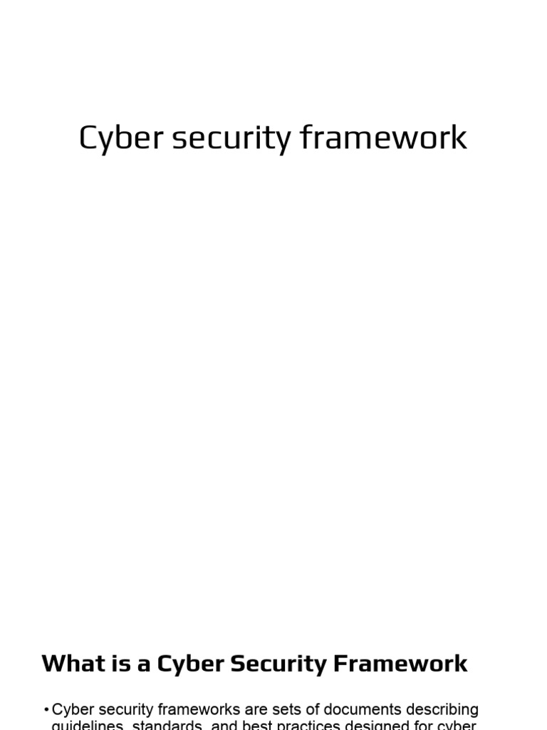 Cyber Security Framework | PDF | Computer Security | Security