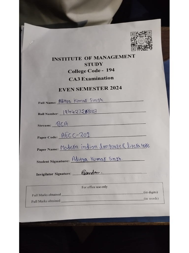 Aditya Kumar Singh (AECC-201) | PDF