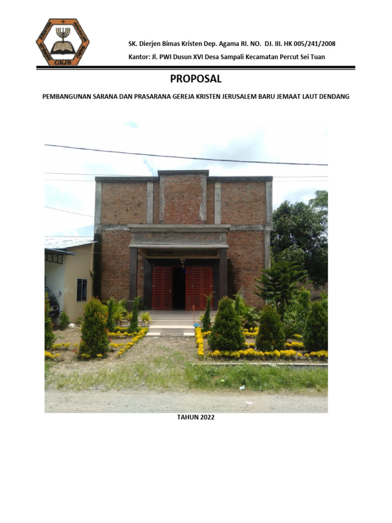 Proposal Pembangunan Gereja Laut Dendang | PDF