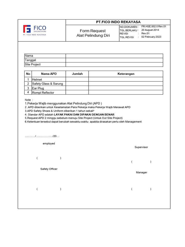 Form Request Apd | PDF