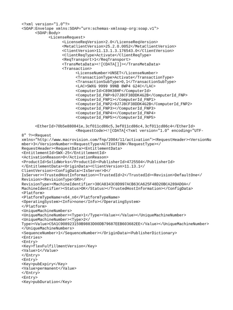 SolidWorks License Activation Request | PDF