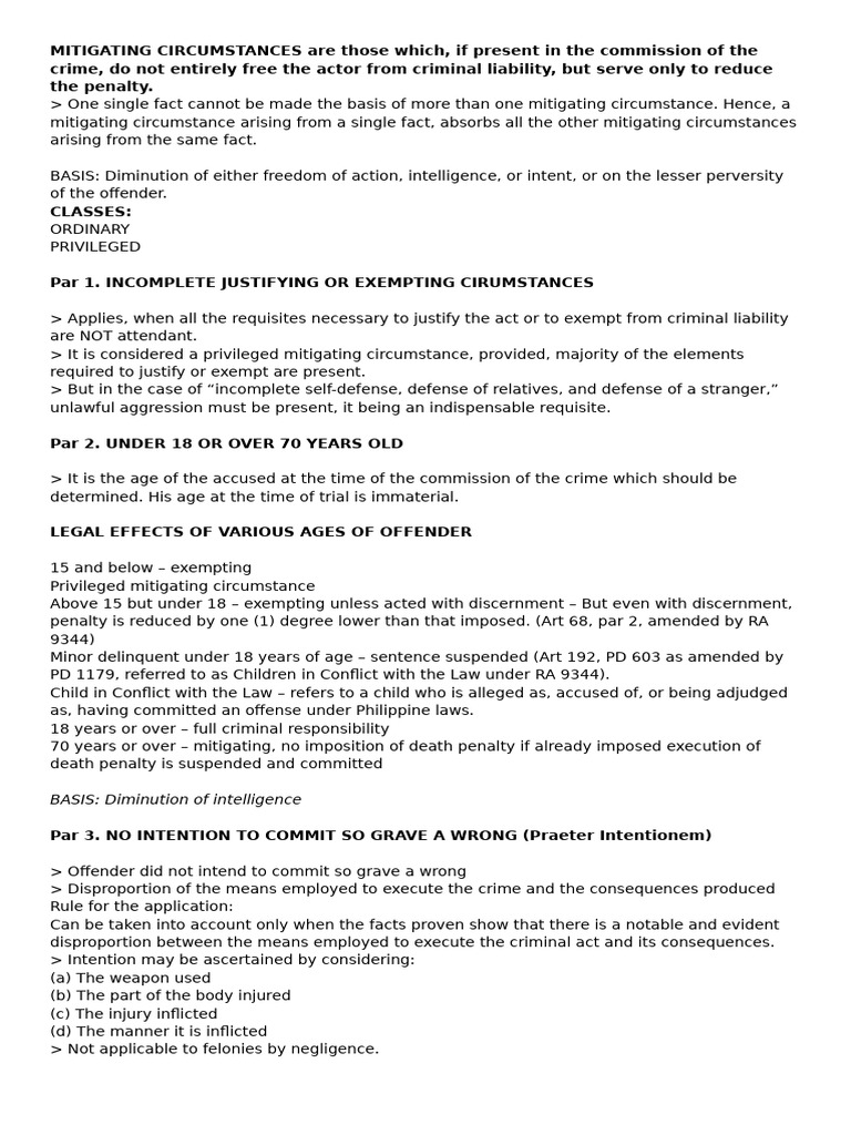 MITIGATING CIRCUMSTANCES Are Those Which | PDF | Plea | Witness