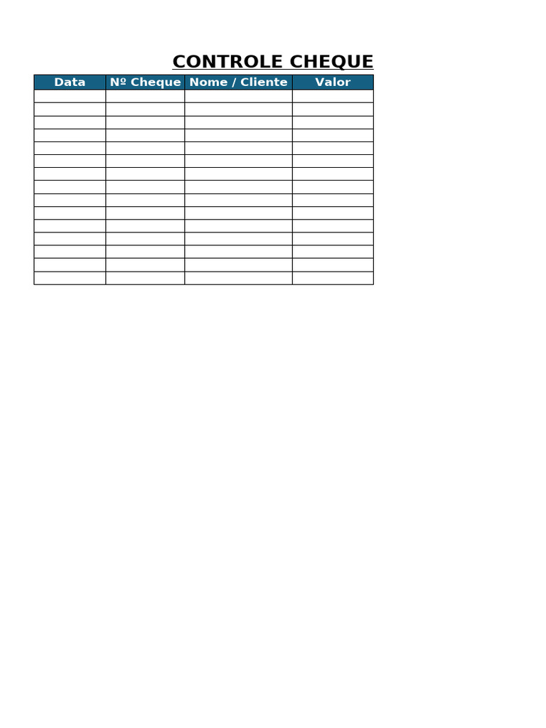 Planilha Controle Cheques | PDF
