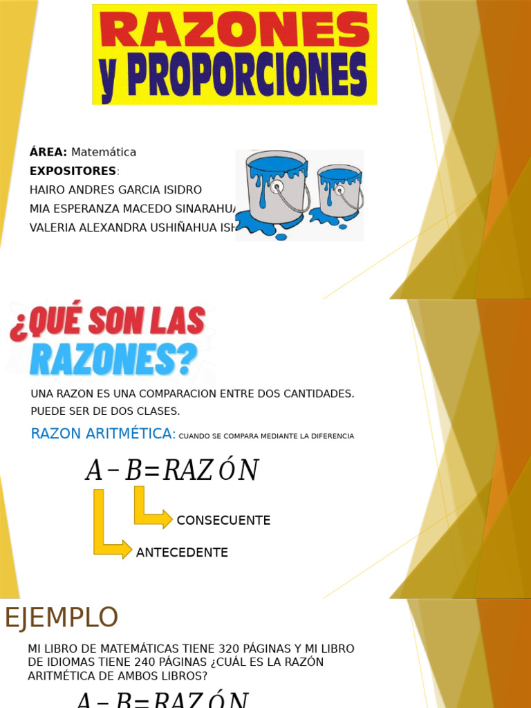 Presentación2 RAZONES | PDF | Proporción | Matemáticas