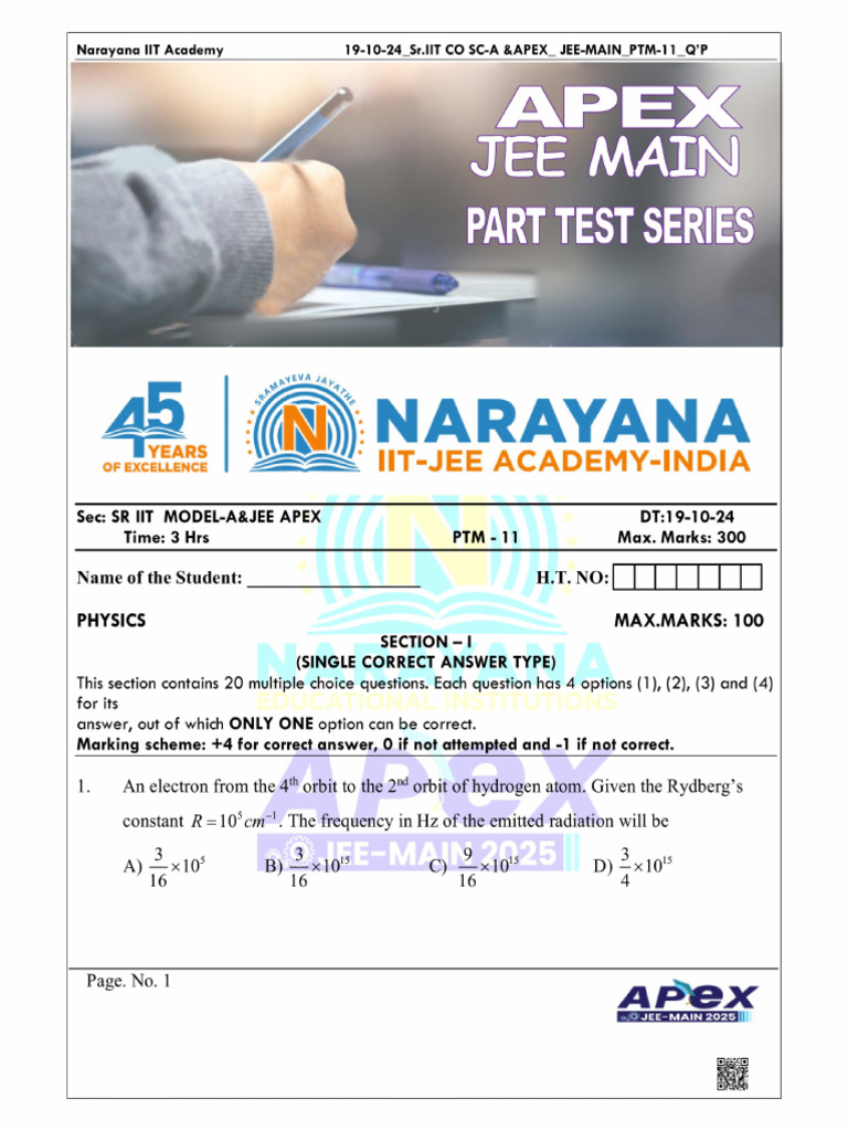 PTM-11 - QP Final | PDF