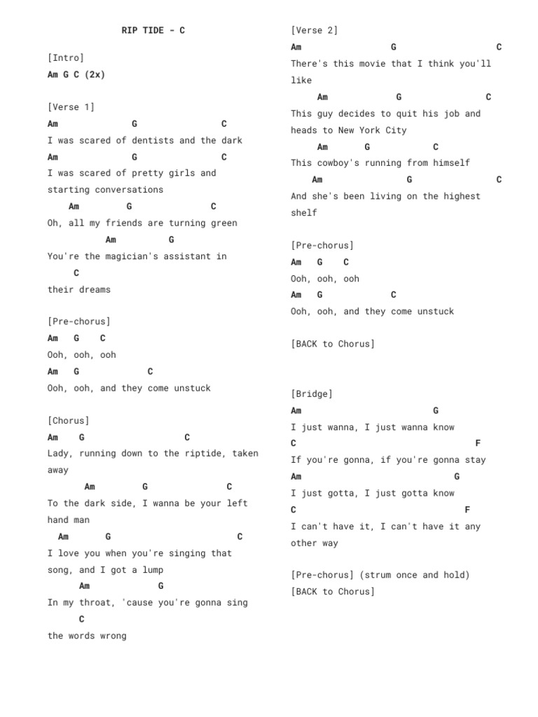 Rip Tide | PDF | Song Structure | Song Forms