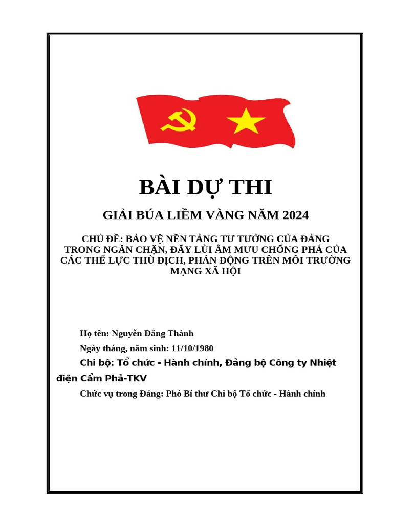 Bai Du Thi Bua LIEM VANG | PDF