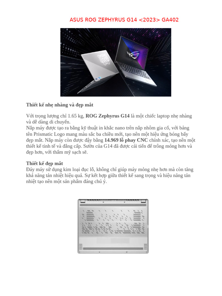 Asus Rog Zephyrus G14 | PDF