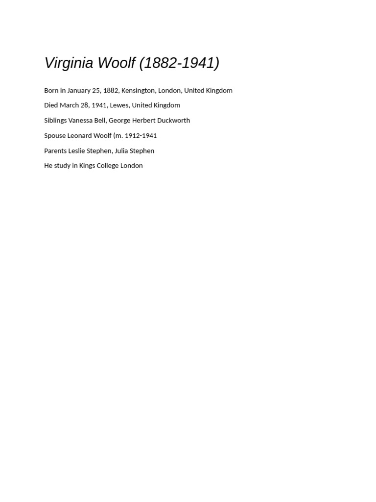 Virginia Woolf | PDF